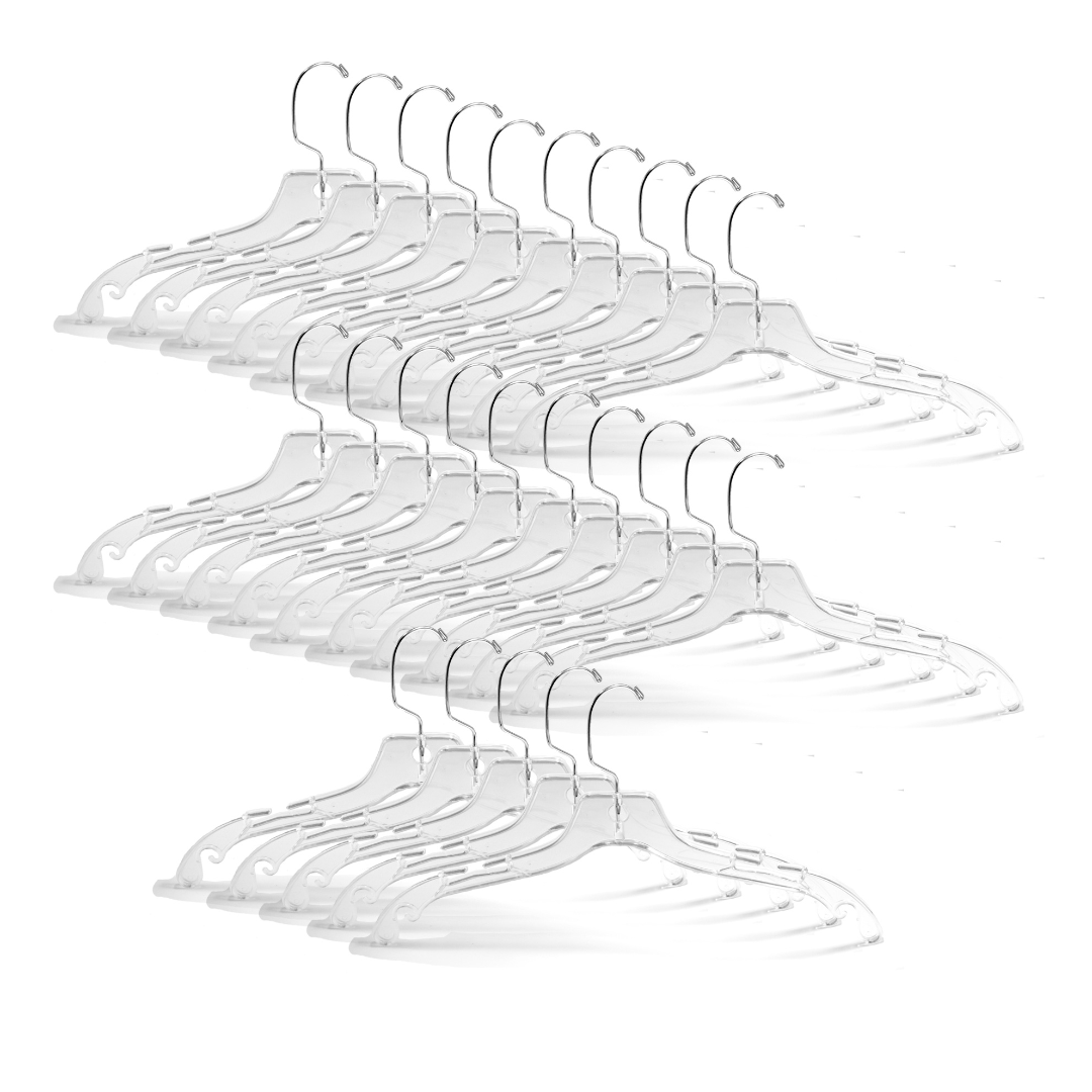 Ganchos De Plástico Sencillos Para Ropa, Corte Cristal Transparente ...